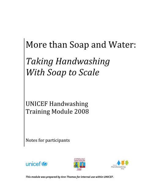 PDF More Than Soap And Water Taking Handwashing With Soap To Scale