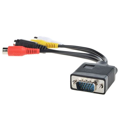 Vga Svga A S Video 3 Rca Av Tv Out Cable Adapter Converter P 1 206