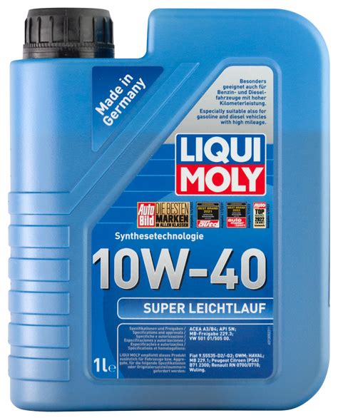 Синтетическое моторное масло Super Leichtlauf 10W 40 1 л 9503 LIQUI
