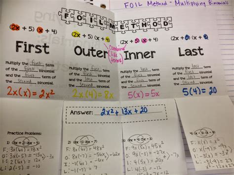 making mathematics magical polynomials interactive notebook pages