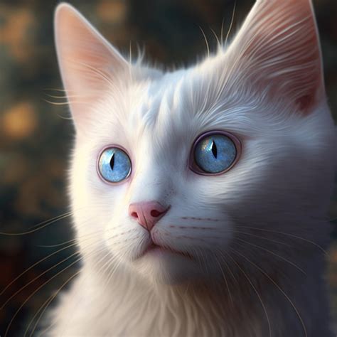 Una Pintura De Un Gato Blanco Con Ojos Azules Foto Premium