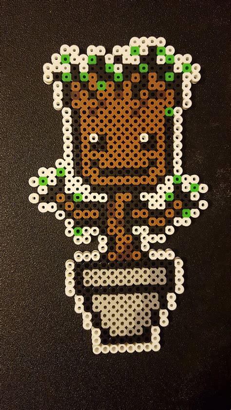 Perler Baby Groot Perler Bead Art Perler Beads Designs Perler Bead
