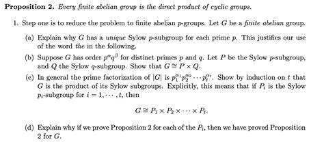 solved proposition 2 every finite abelian group is the