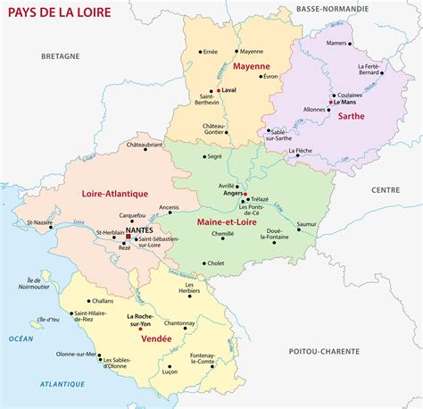 Carte Des Pays De La Loire Pays De La Loire Carte Des Villes Relief