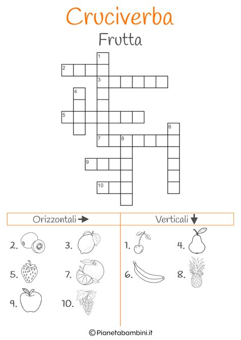 Cruciverba Illustrati Per Bambini Da Stampare Pianetabambini It