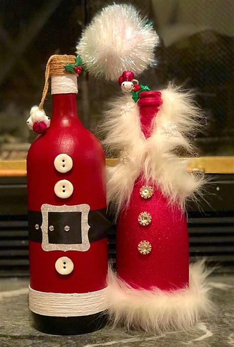 35 Fun DIY Christmas Wine Bottle Crafts FeltMagnet