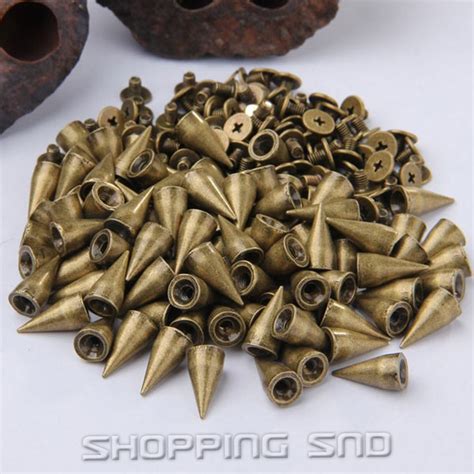 14mm Bronze Cone Spike Studs Metal Screwback Spikes For Etsy