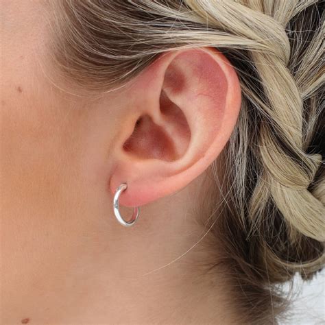 Sterling Silver Top Hinged Sleeper Style Hoop Earrings By Hurleyburley