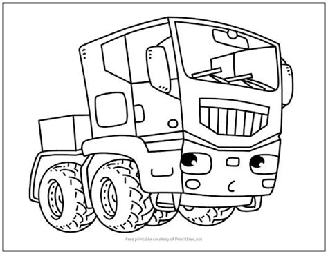 Semi Truck Coloring Page Print It Free