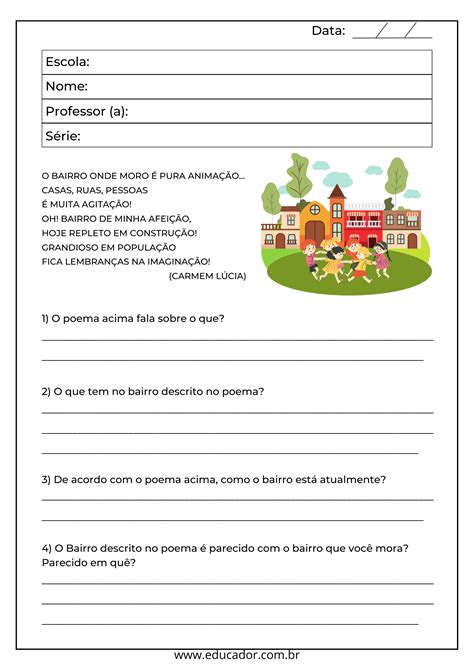 15 Atividades sobre Ruas e Bairros para 2º ano Educador