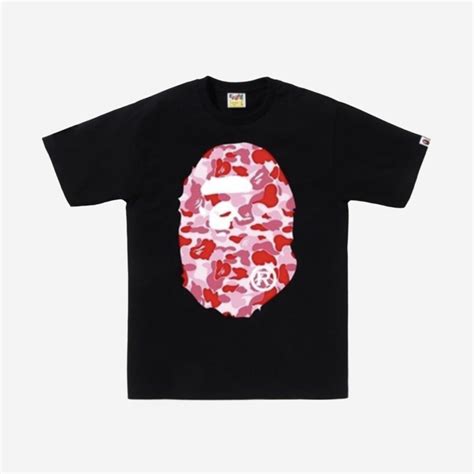 베이프 ABC 빅 에이프 헤드 티셔츠 블랙 핑크 BAPE KREAM