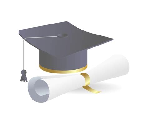 Concepto de ilustración 3d isométrica plana de gorro de graduación y