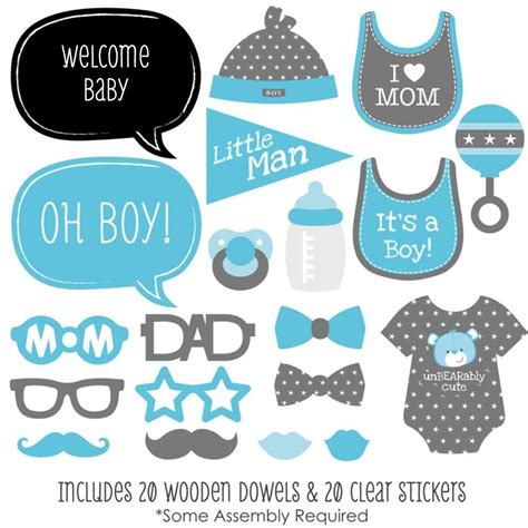 Free Printable Boy Baby Shower Photo Booth Props Free Printable