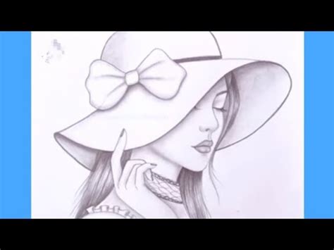 How To Draw A Girl Wearing Hat Step By Step Pencil Sketch Bir Kiz