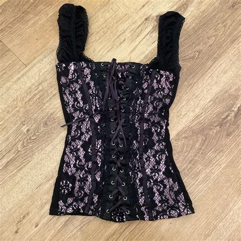 Jane Norman Y2k Vintage Corset Top Message Before Depop
