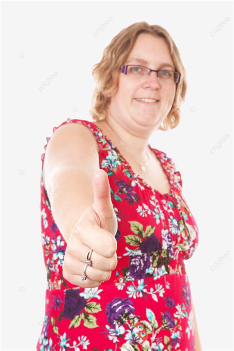 Woman With Thumbs Up Super Hand Contended Thumbs Up PNG Transparent
