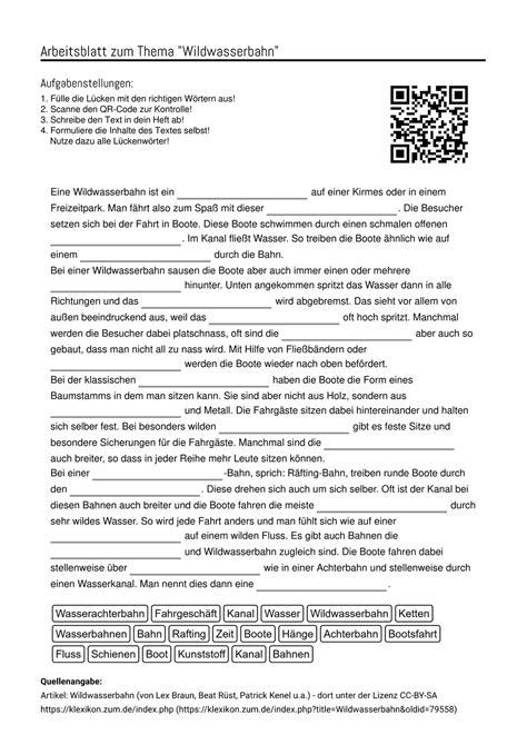 Dieses Produktpaket enthält ein Arbeitsblatt mit einem Lückentext zum