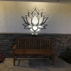 Lotus Flower Large Outdoor Metal Wall Art Garden Sculpture Etsy
