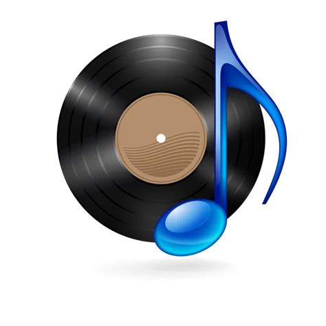 Disco de vinilo con notas musicales vector gráfico vectorial
