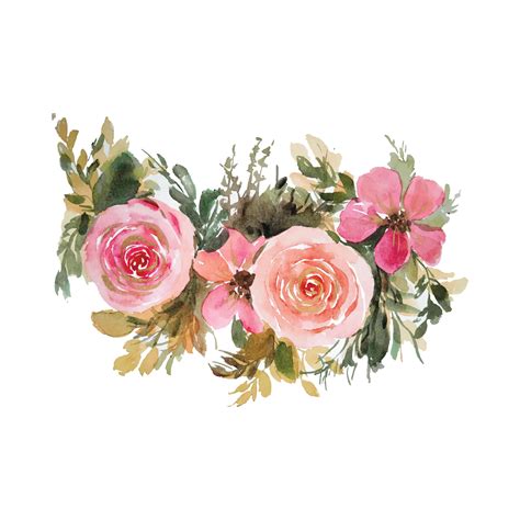 Watercolor Flower Bouquet Clipart 19608773 Vector Art At Vecteezy