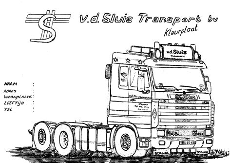 Kleurplaat Scania Van Der Sluis Transport B V