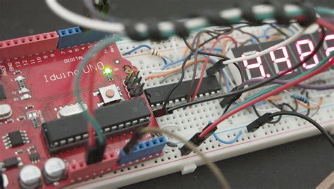 arduino 4 digit 7 segment led voltmeter max7219 microcontroller based projects