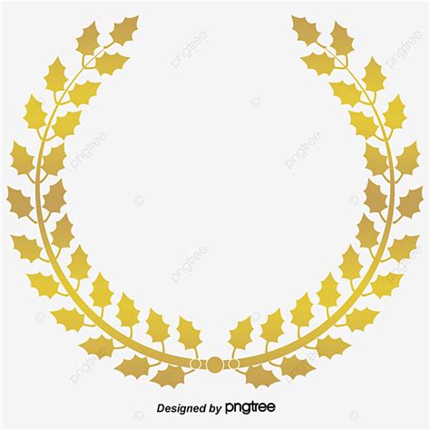 Corona De Laurel Dorado Oro Dorado Guirnalda Laurel De Oro PNG Y PSD
