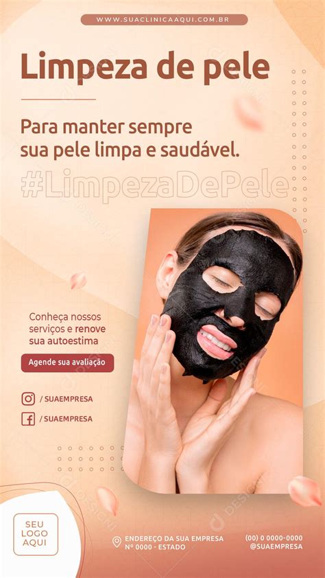 Post Story Limpeza de Pele Social Media PSD Editável download Designi