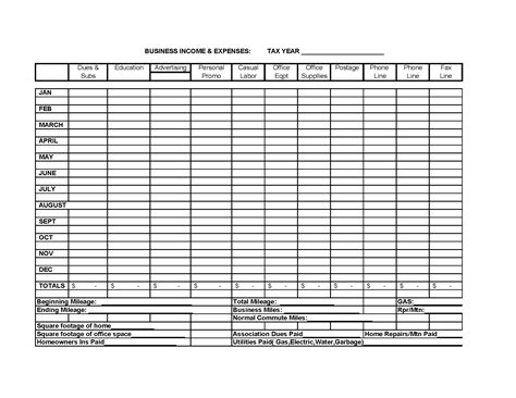 Excel Income And Expense Worksheet