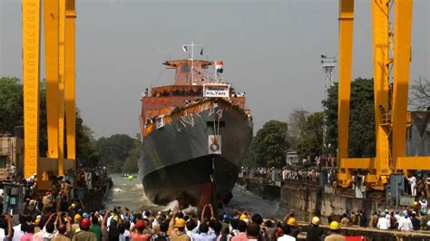THIRD ANTI SUBMARINE WARFARE CORVETTE FOR INDIAN NAVY LAUNCHED Kiltan
