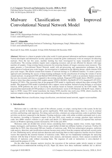 pdf malware classification with improved convolutional neural … · 2020 12 4 · deep learning
