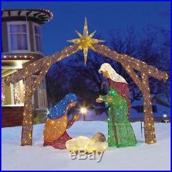 Lighted Nativity Scene Indoor Outdoor Display Christmas Decor Jesus