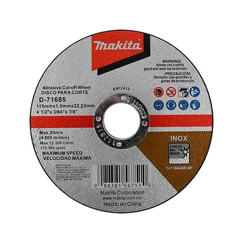 D Disco De Corte Acero Inox Pulg Makita