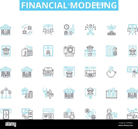 Financial Modeling Linear Icons Set Forecasting Analysis Valuation
