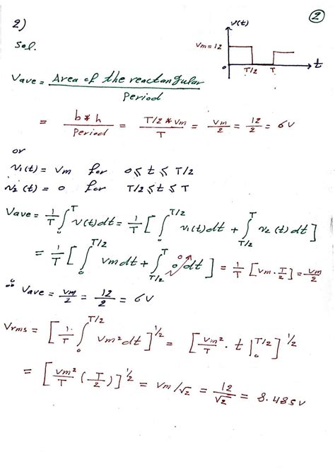Solution Average And Rms Value Of Waveforms Studypool
