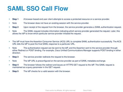 PPT SAML Single Sign On SSO For Cisco Unified Communications 10 X