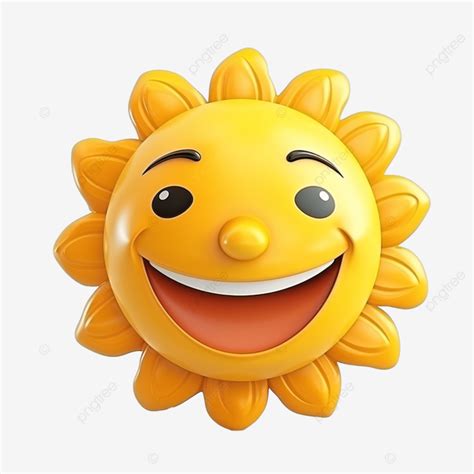 3d Sol Emoji Sol Feliz Gracioso Lindo Personaje PNG Dibujos Sol 3d