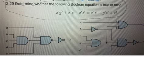 solved 2 29 determine whether the following boolean equation