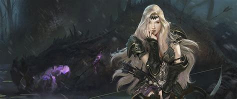 Girl With Weapon Fantasy Art Blonde Archer Long Hair Fantasy Girl Bow Hd Wallpaper Rare