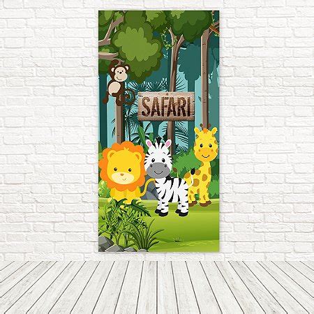 Painel Retangular Veste Fácil Tecido Sublimado 3D Safari 1 00 x 2 00