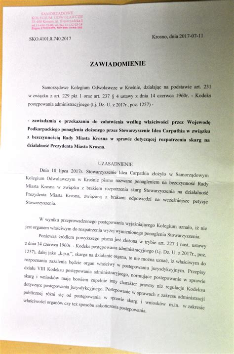 13 Zawiadomienie W Sprawie Przekazania Sprawy Wojewodzie