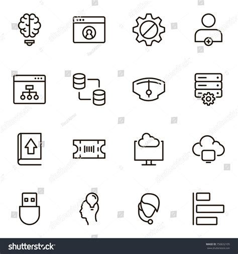 Machine Learning Icon Set Collection High Stock Vector Royalty Free