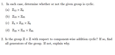 solved 1 in each case determine whether or not the given