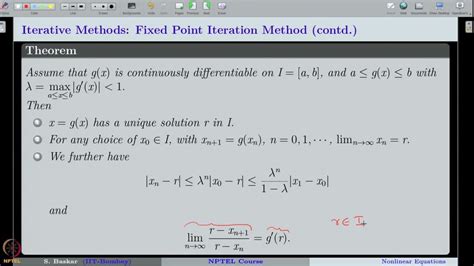 lecture 35 nonlinear equations fixed point iteration methods convergence andmodified newton s