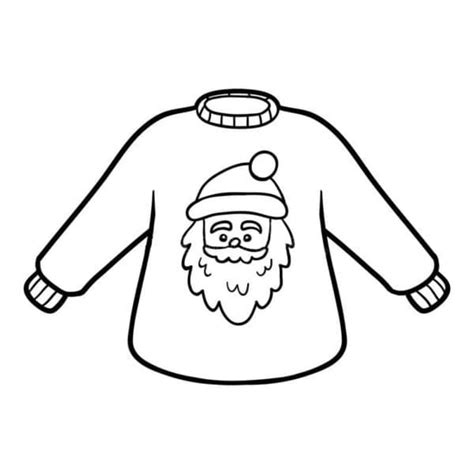 Coloriage Un Pull de Noël télécharger et imprimer gratuit sur