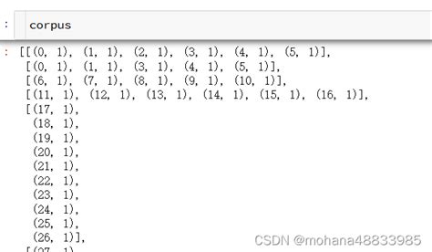 python corpora dictionary corpus dictionary doc2bow 词袋模型转为稀疏矩阵 词向量 不要词袋模型 corpora dictionary 词袋