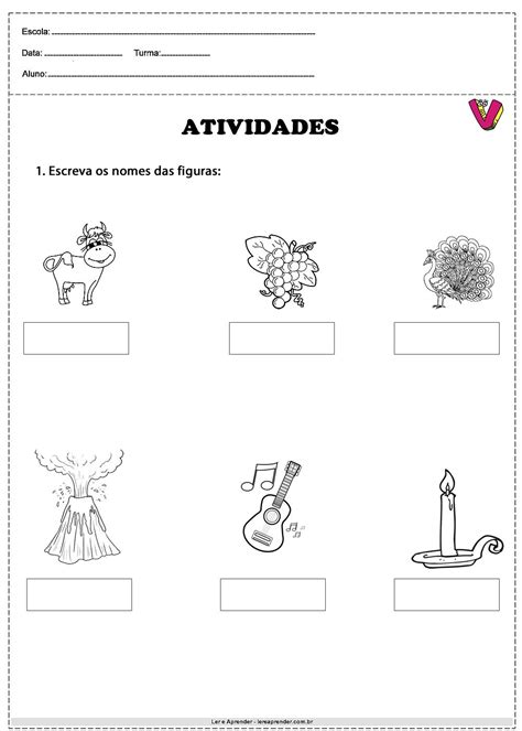 Escreva Os Nomes Dos Desenhos
