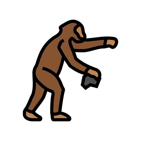 Australopithecus Human Evolution Color Icon Vector Illustration