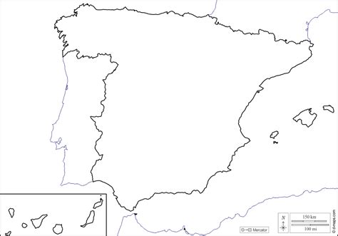 Mapa Mudo De España En Blanco Mapa Fisico