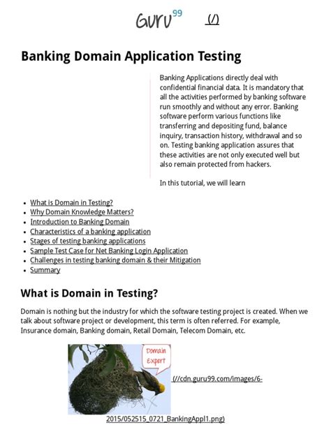 banking domain application testing pdf software testing banks
